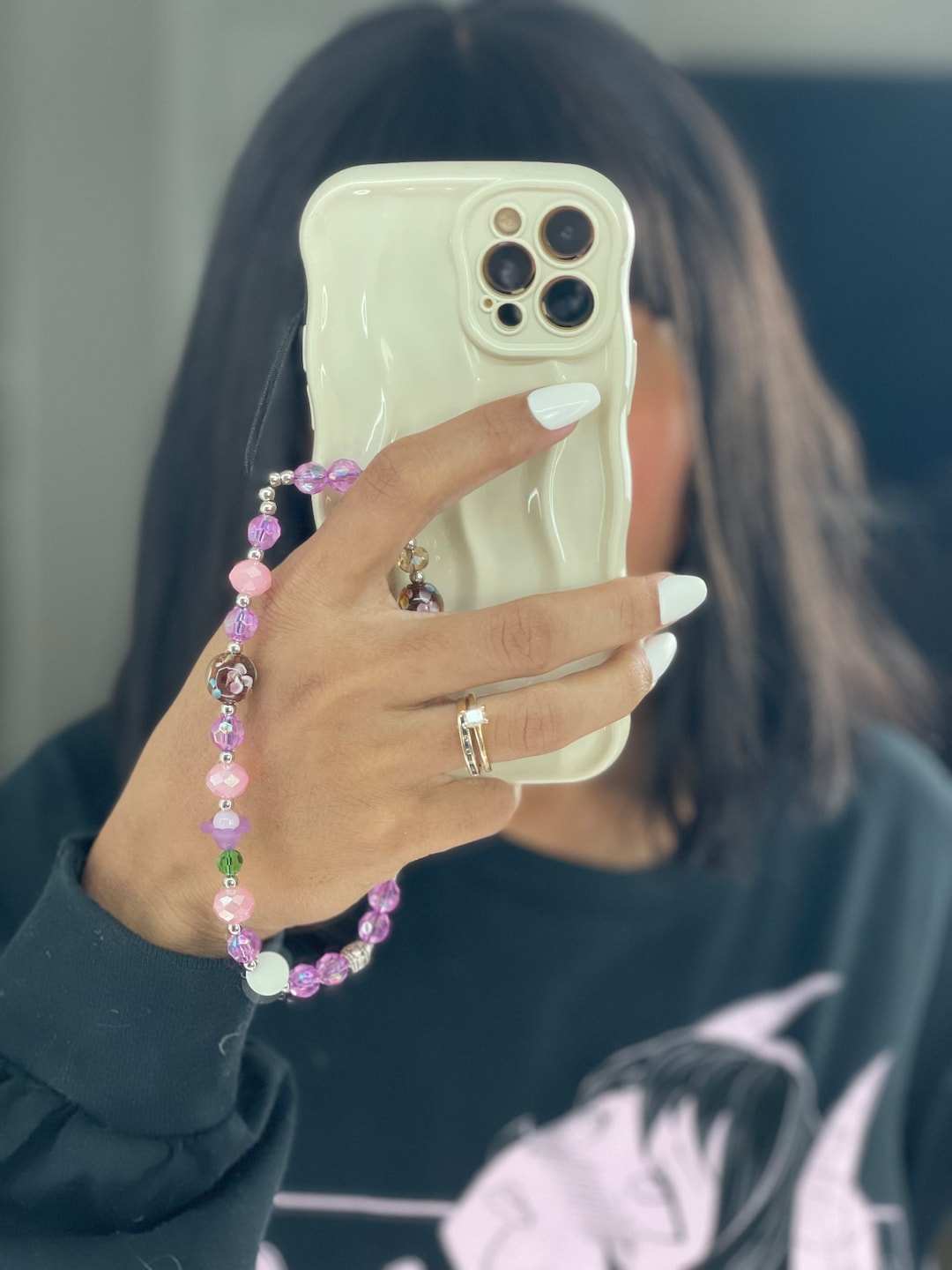 Pink and Purple Coquette Phone Charms Cute Flowers Phone Charm Strap ...