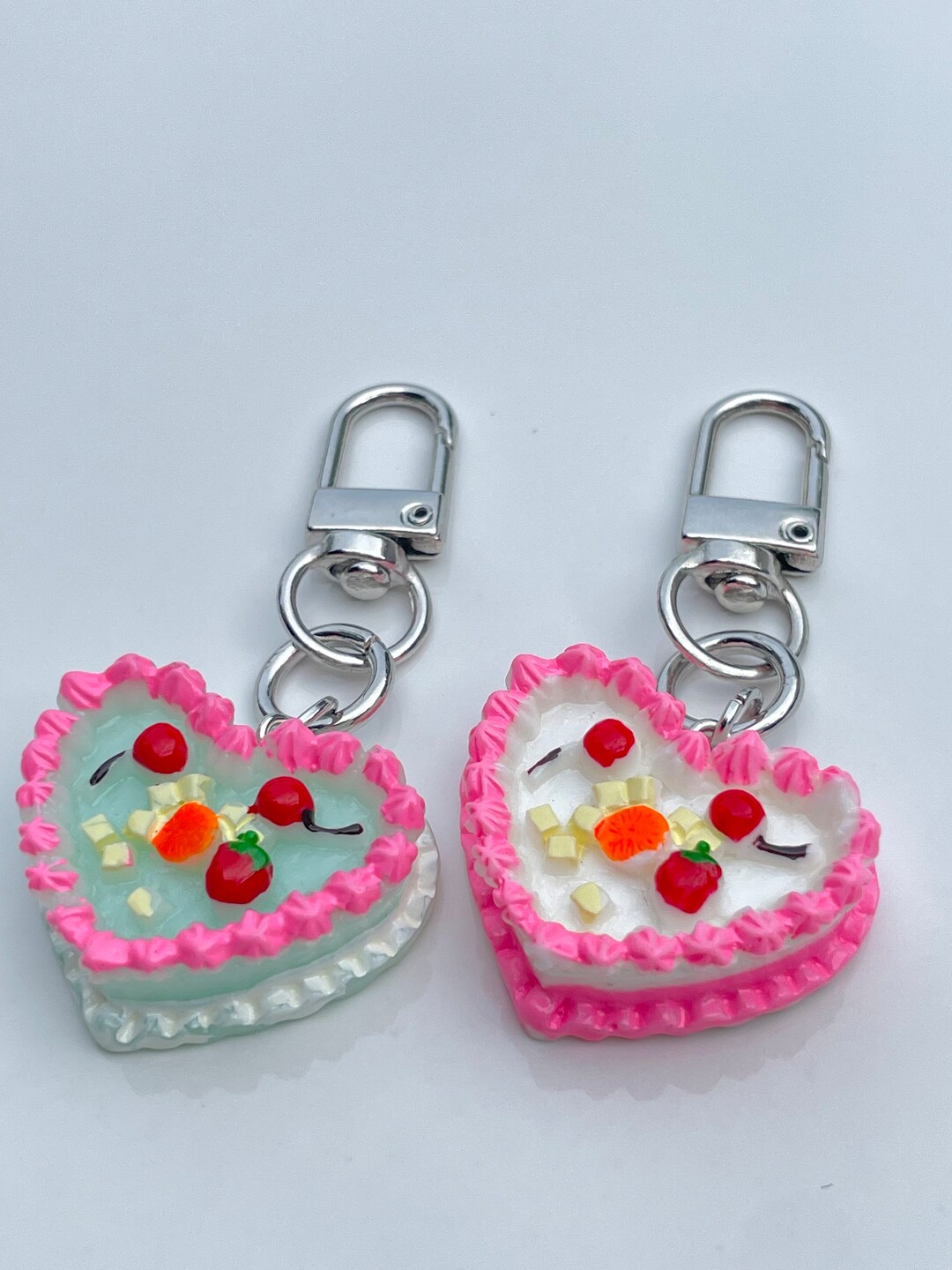 Y2K Strawberry Cherry Keychain: Polymer Clay Bag Charm - Etsy