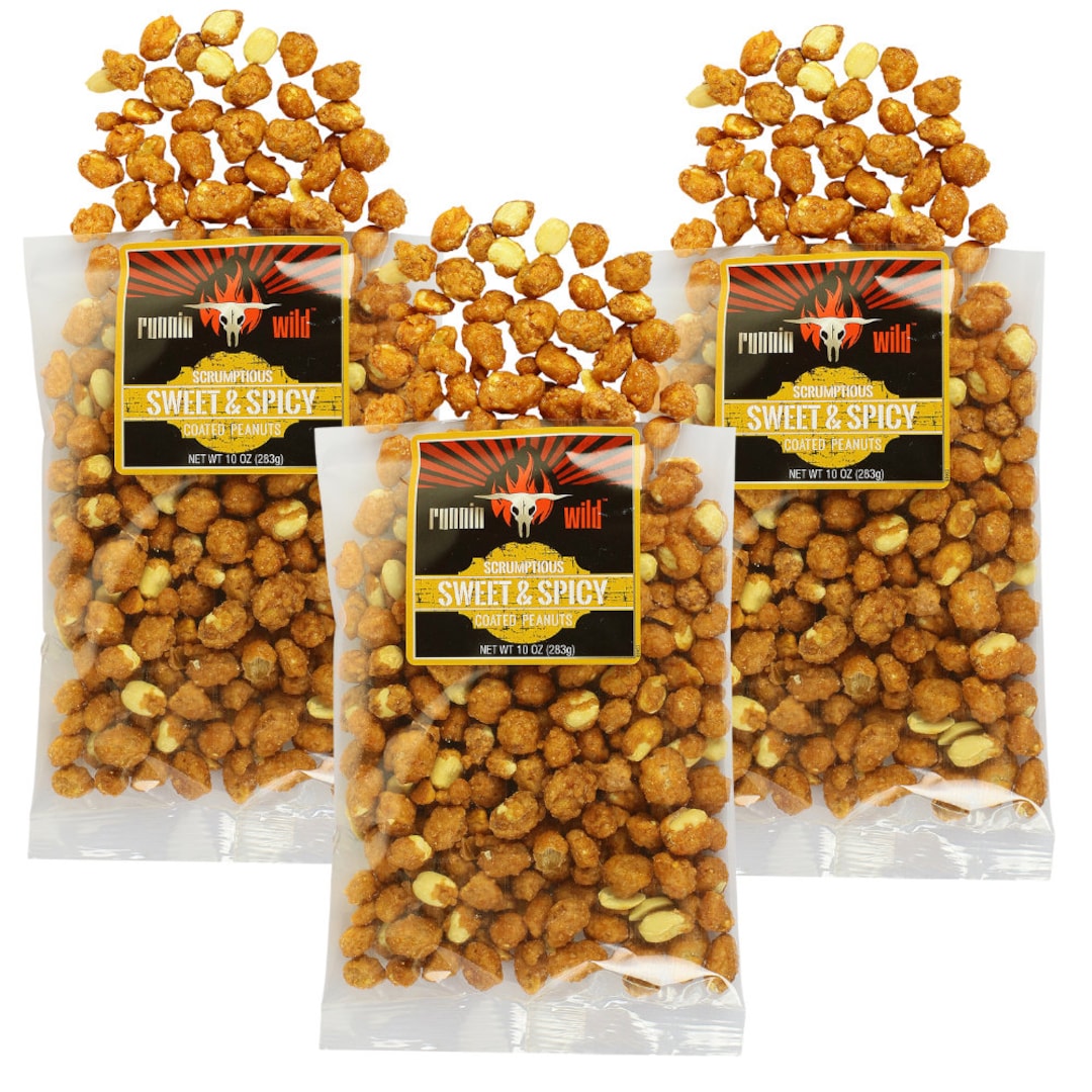 Sweet & Spicy Candy Coated Peanuts | Set of 3 Bags, 10 Ounces Each - Etsy