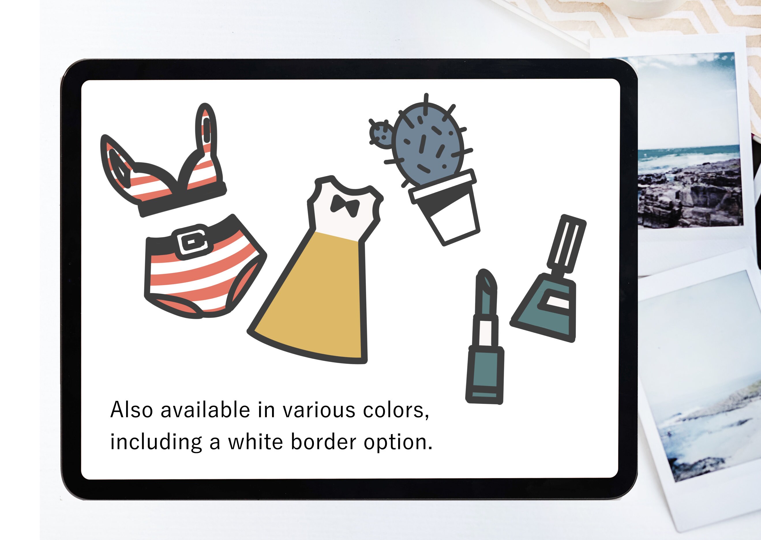 Illustrated Summer Fun Sticker Pack, Digital Vacation Stickers for ...