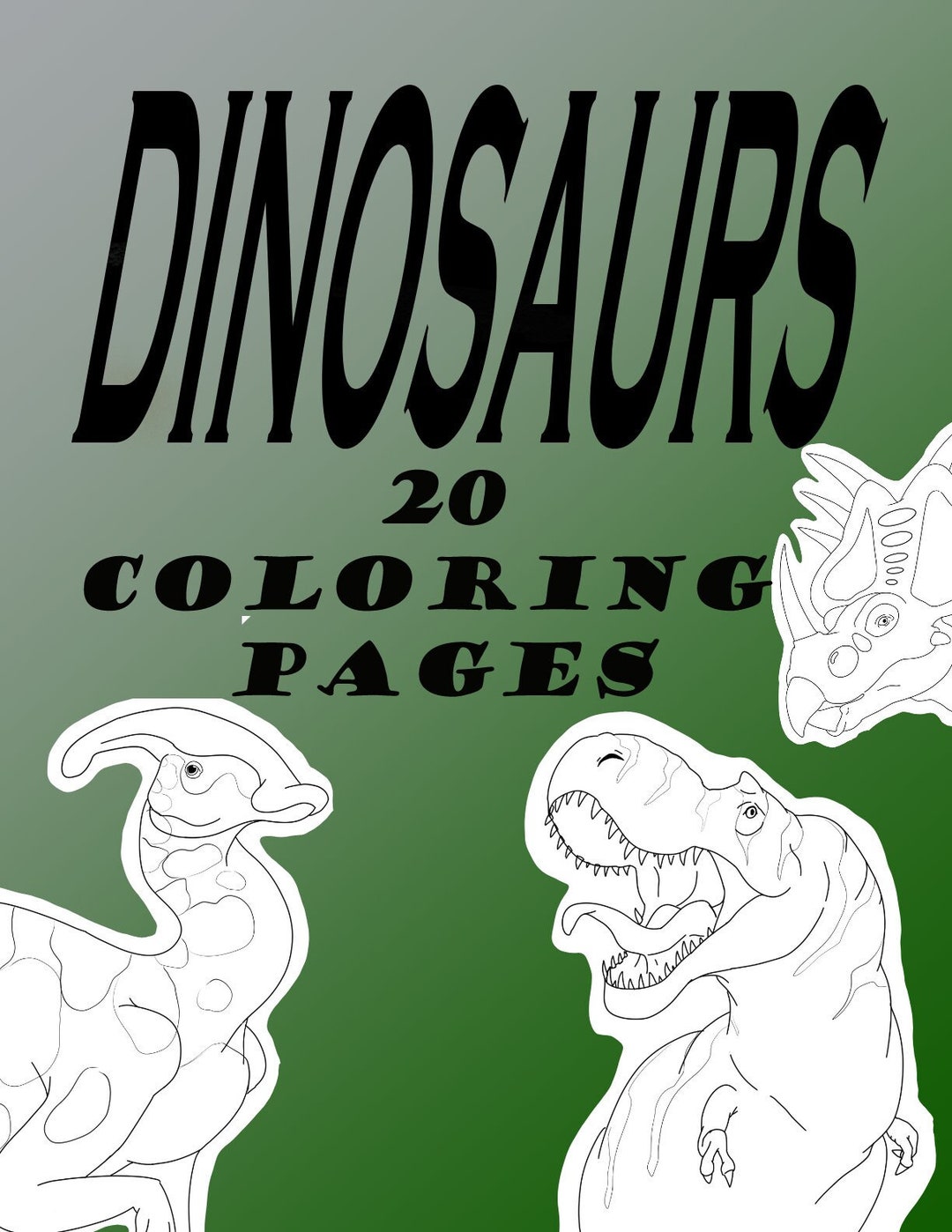Dinosaurs 20 Coloring Pages - Etsy