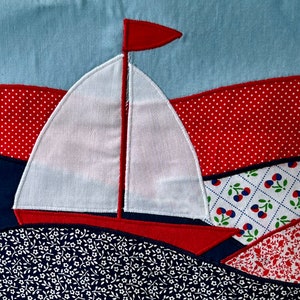 Quilt Supplies and Pattern for Baby Quilt in Sailboat Motifs. Vintage ...