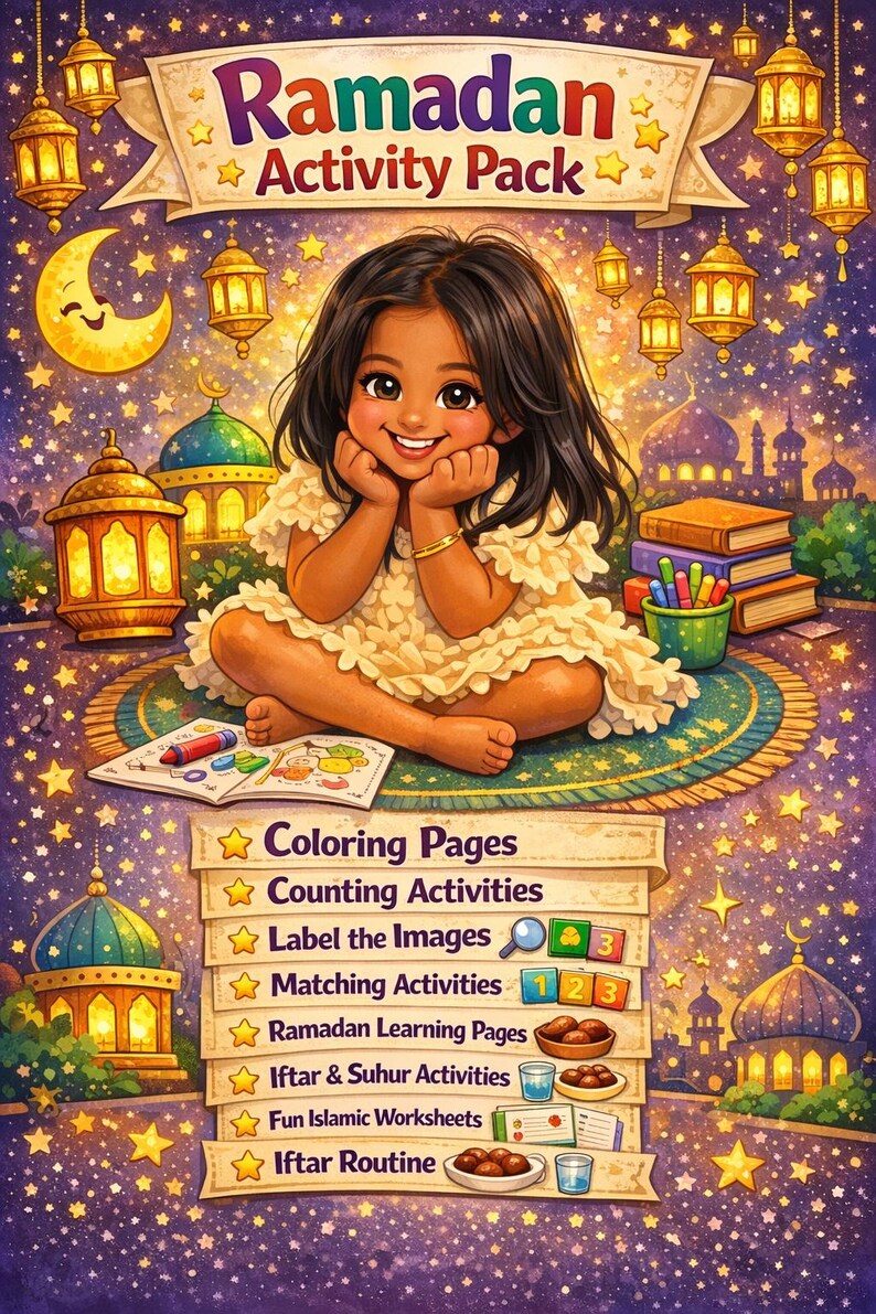 Ramadan Activity Pack for Kids | Islamic Learning (printable Worksheets ...