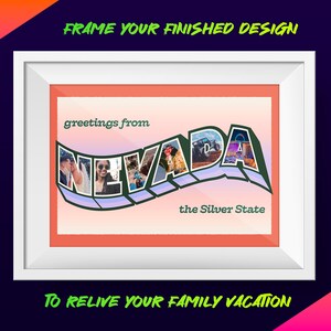 Nevada Postcard Canva Template Editable Photo Collage Vintage Travel ...