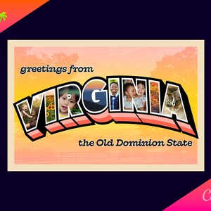 Virginia Postcard Canva Template Editable Photo Collage - Etsy