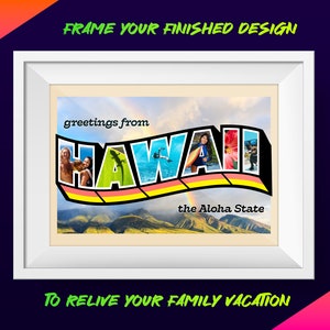 Hawaii Postcard Canva Template Editable Photo Collage Vintage Travel ...
