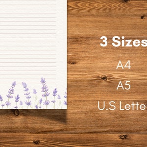 Printable Stationary Spring Flowers Printable Letter Paper Lined Paper ...