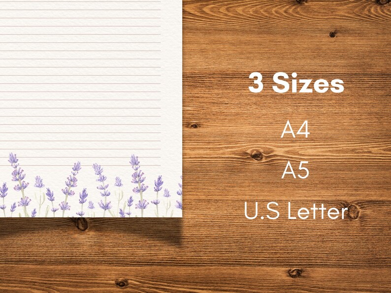 Printable Stationary Spring Flowers Printable Letter Paper Lined Paper ...