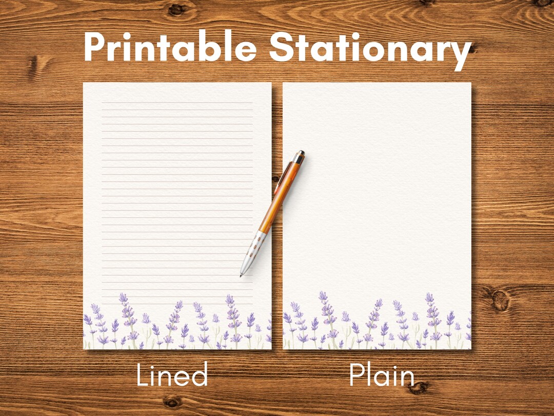 Printable Stationary Spring Flowers Printable Letter Paper Lined Paper ...