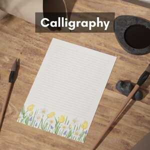 Printable Stationary Spring Blooms Printable Letter Paper Lined Paper ...
