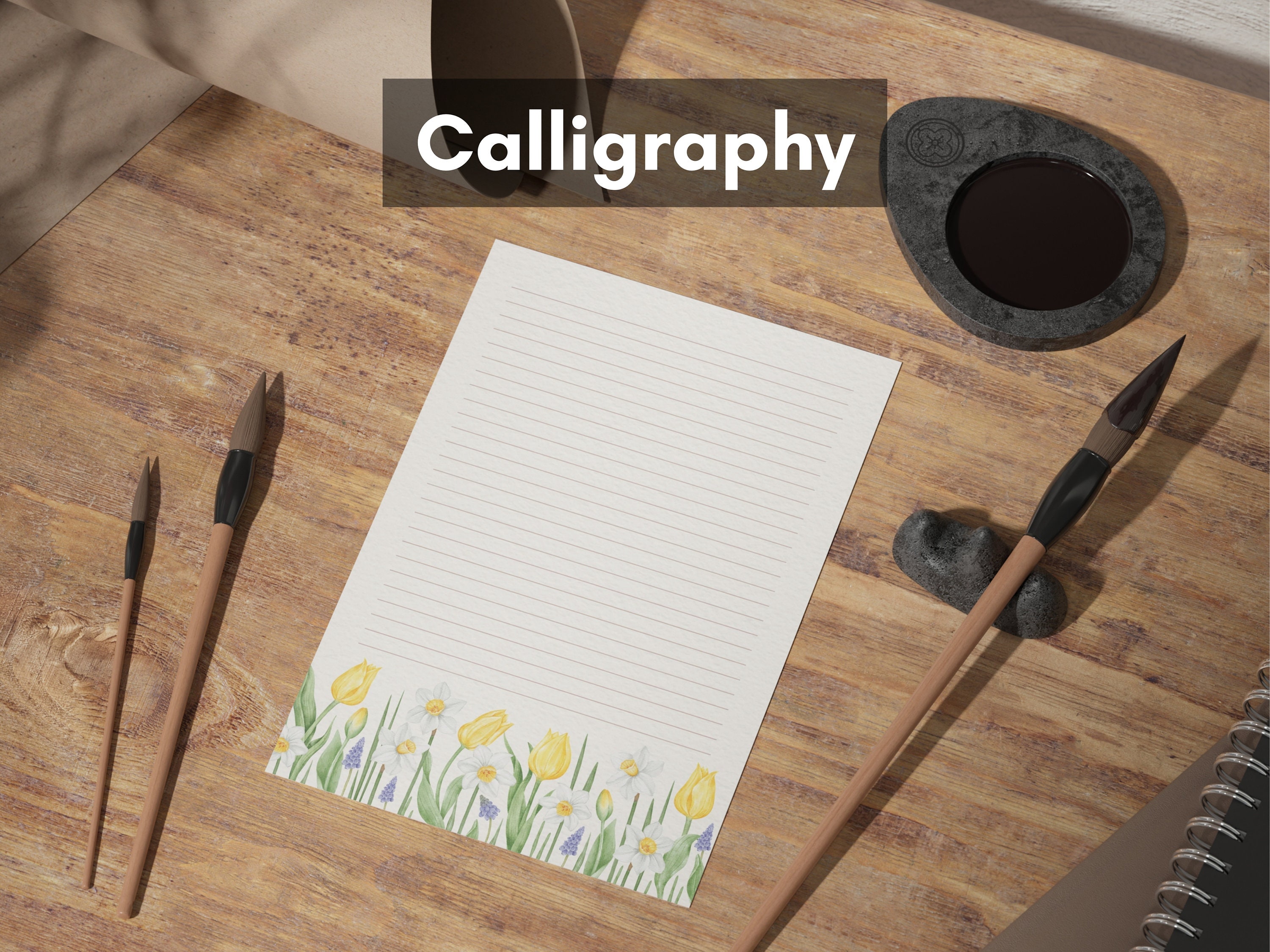 Printable Stationary Spring Blooms Printable Letter Paper Lined Paper ...