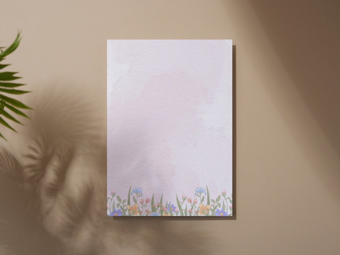 Printable Stationary Spring Flowers Printable Letter Paper Lined Paper ...