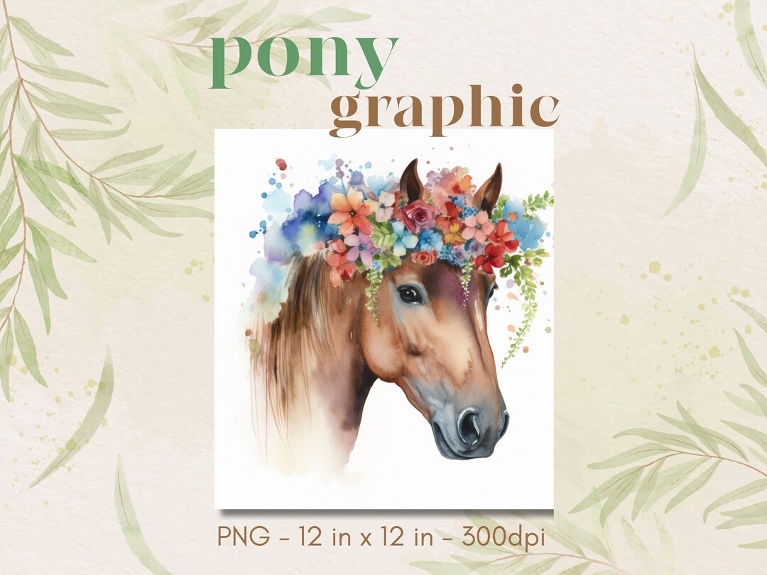 Cute Pony Graphic PNG Instant Download Horse Pony Artwork for Crafts ...