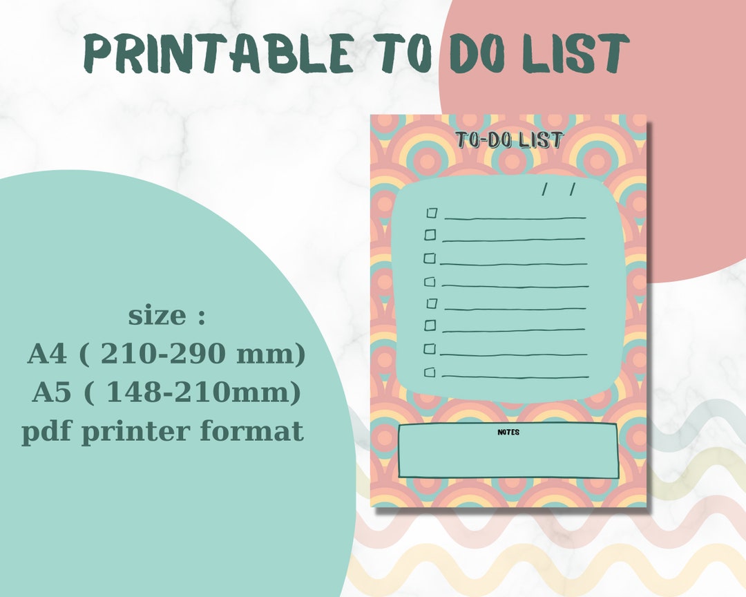 Printable to Do List One Page Printable Planner Printable - Etsy New ...