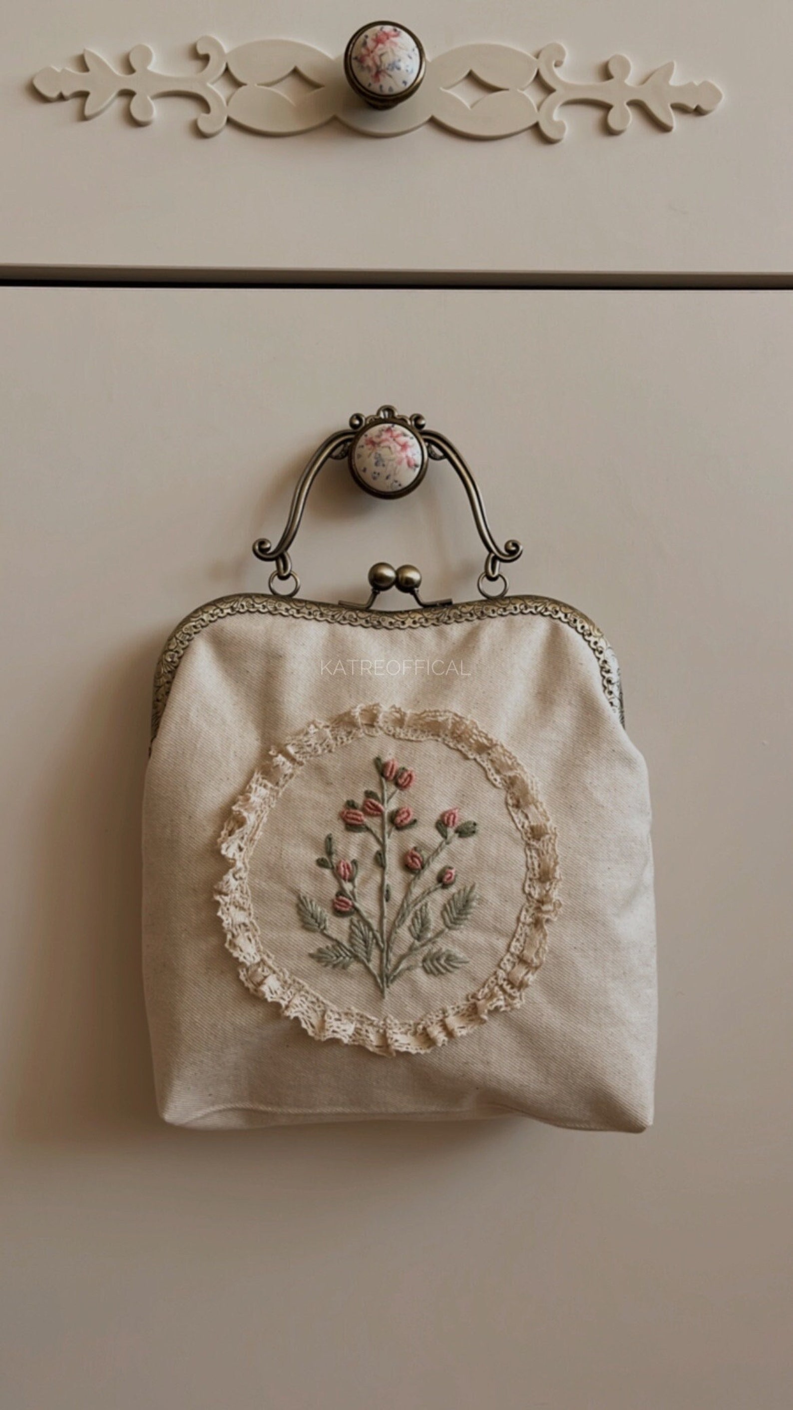 Handmade Embroidered Bag Crossbody Bag Flower Embroidered Clutch Bag ...