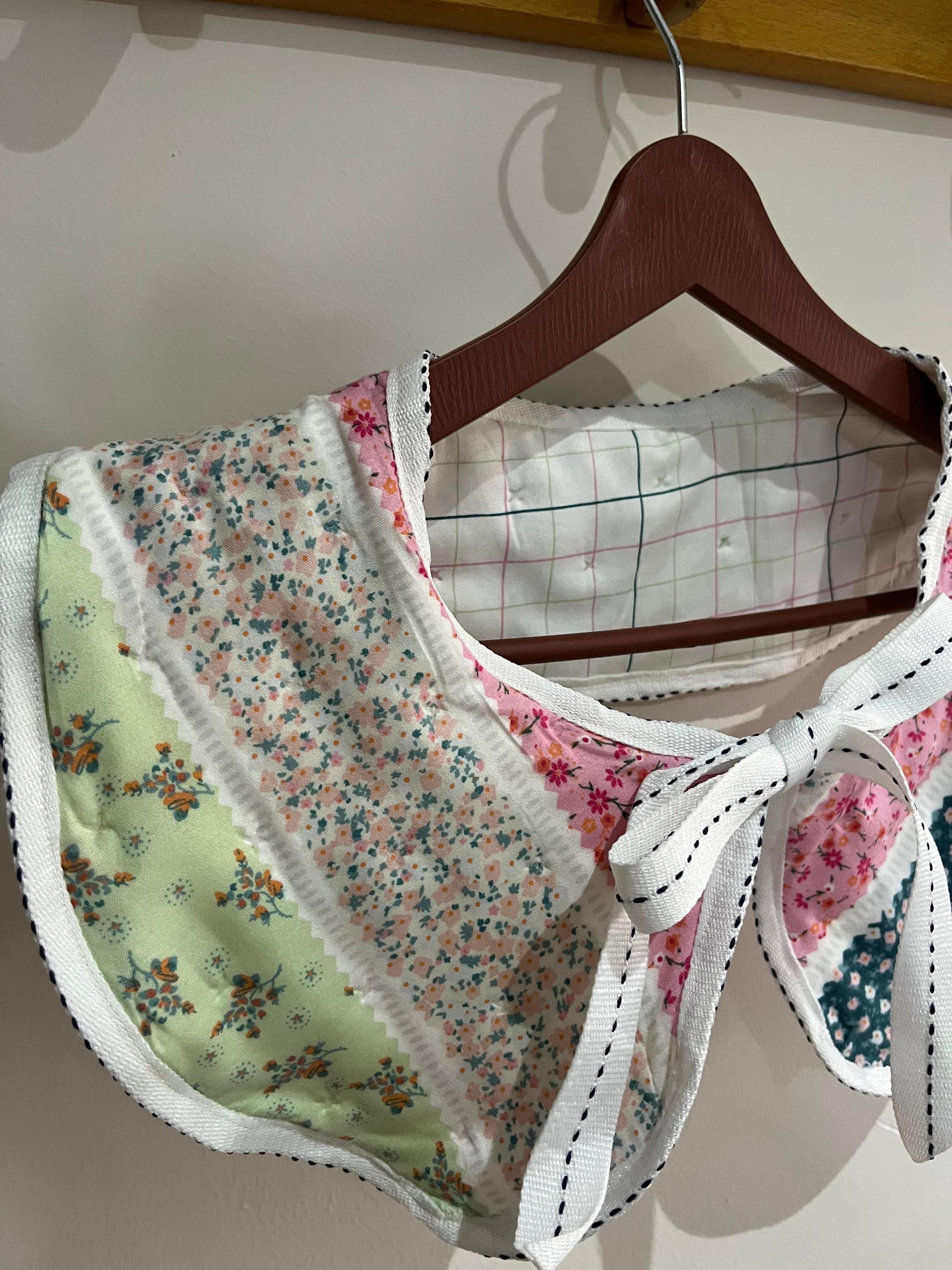 Floral Print Cotton Removable Collar, Quilted Collar, Detachable ...