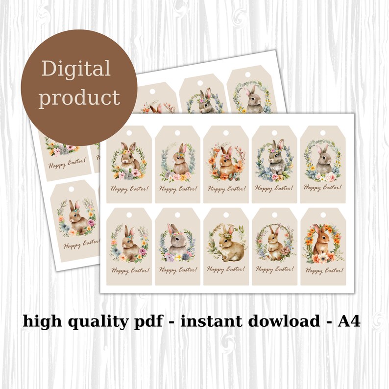 Printable Easter Basket Tag, Kids Easter Tags, Easter Gifts, Easter ...