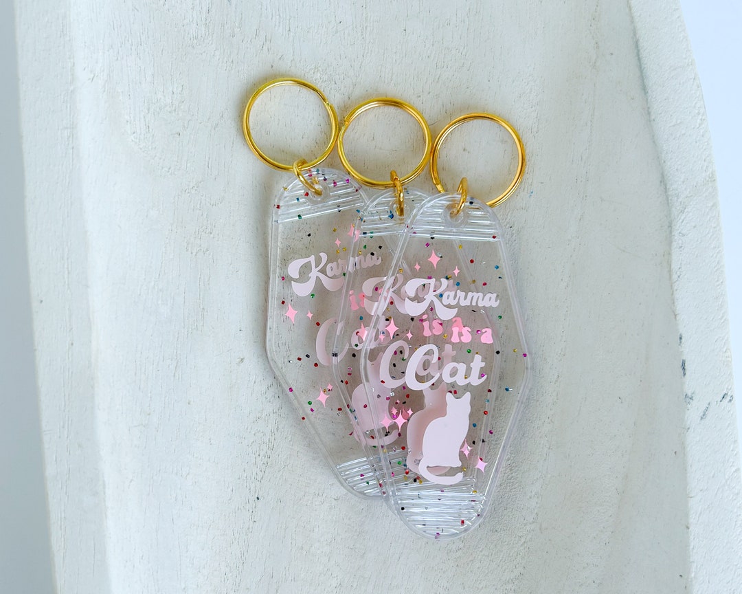 Karma is a Cat Motel Keychain TS Kitty Moms Swifty Taylor Swift Lover ...