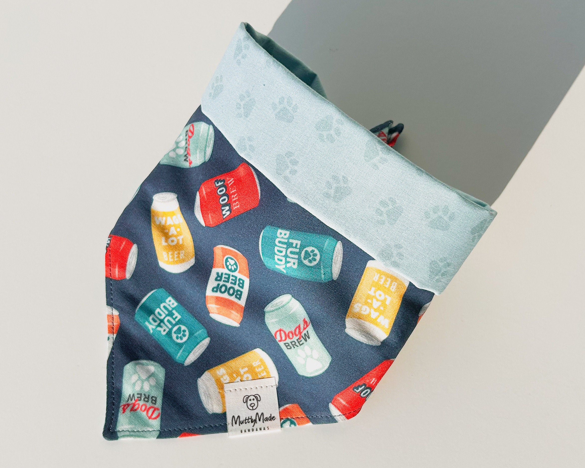 Beers & Barks Bandana Reversible Snap Bandana Aesthetic Bandana Pet Bandana Cute Dog Bandana Dog ...