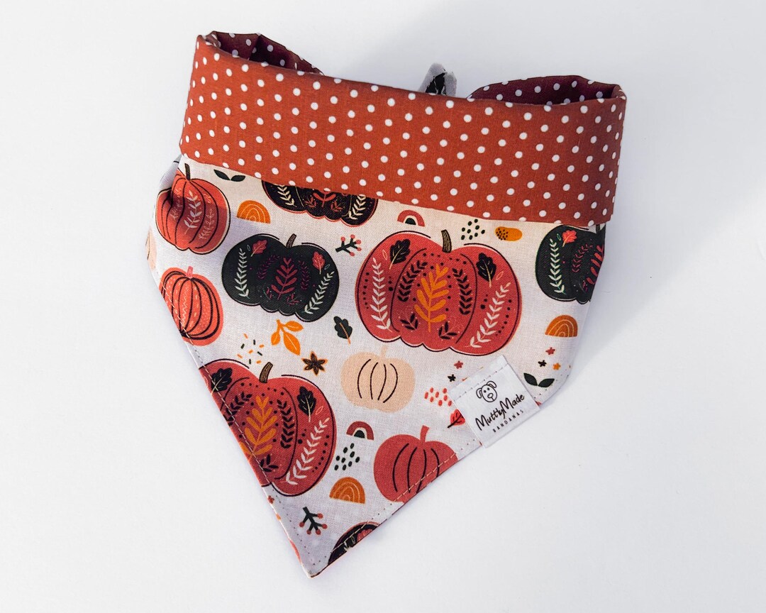 Ruff Harvest Dog Bandana - Reversible - Snap Closure - Fall Autumn ...