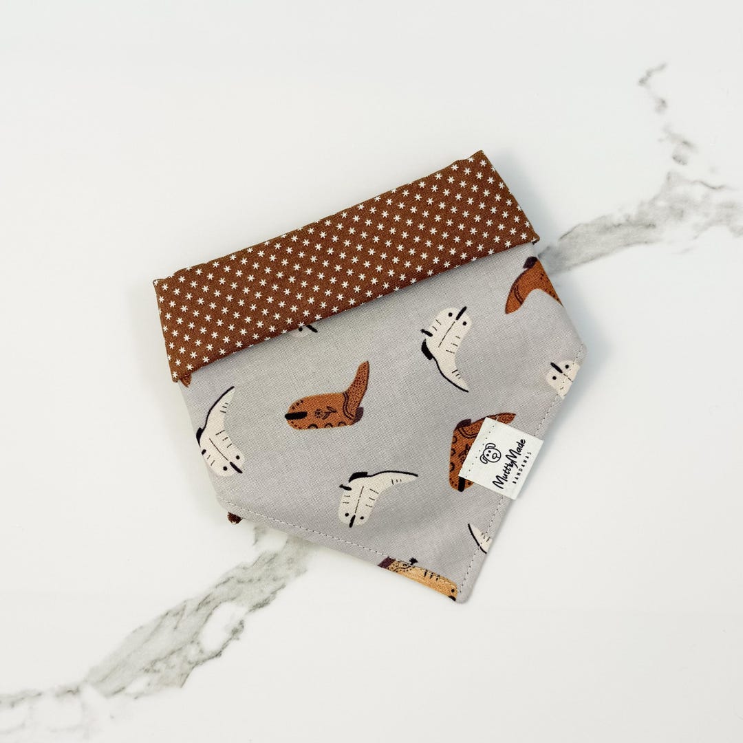 Cowboy Boots Bandana - Reversible - Snap Closure - Dog Bandana - Cat ...