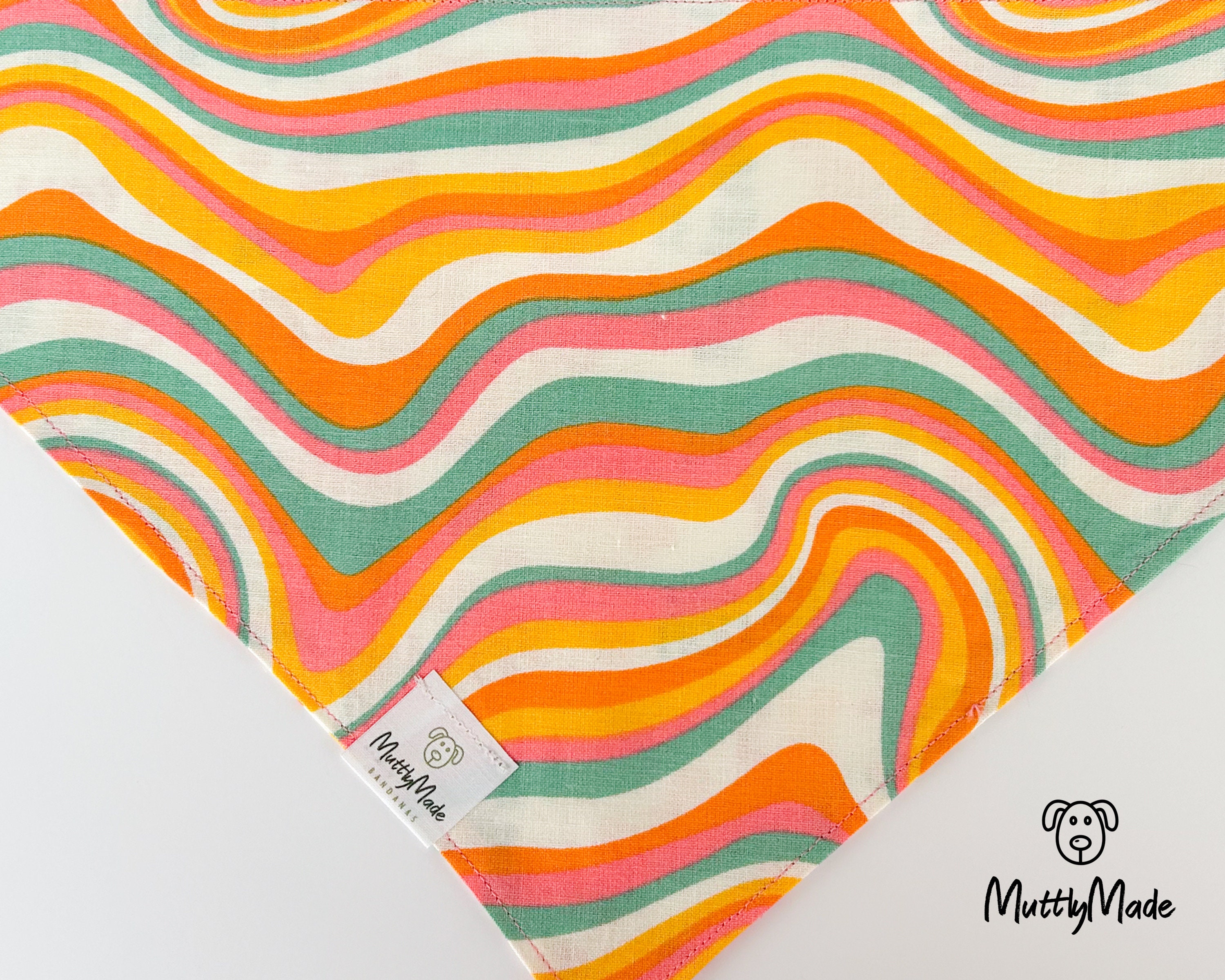 Retro Ruff Revival Bandana Reversible Snap Closure Dog Bandana Cat ...