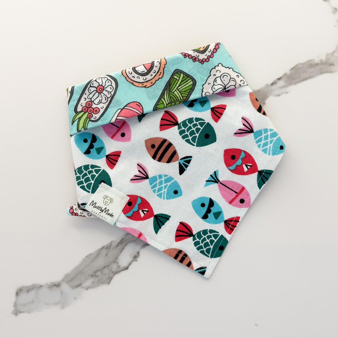 Just Keep Swimming - Reversible - Snap Closure - Dog Bandana - Cat ...