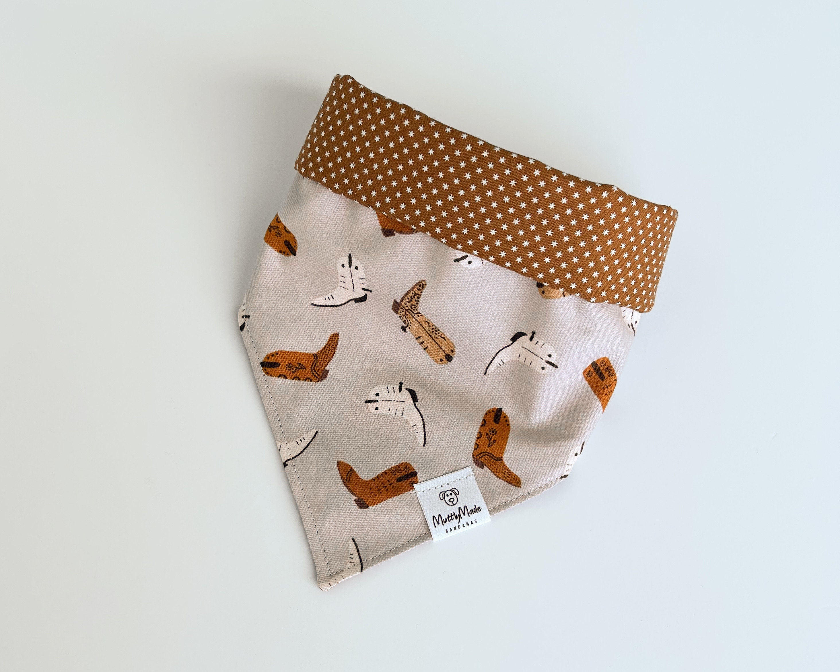Cowboy Boots Bandana Reversible Snap Closure Dog Bandana Cat Bandana ...