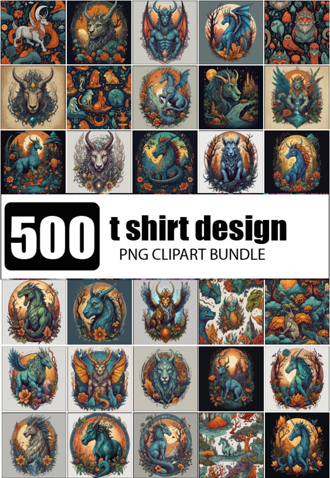 500 Mythical , Fantasy Creatures, Galaxy Stars and Planets, Bohemian ...