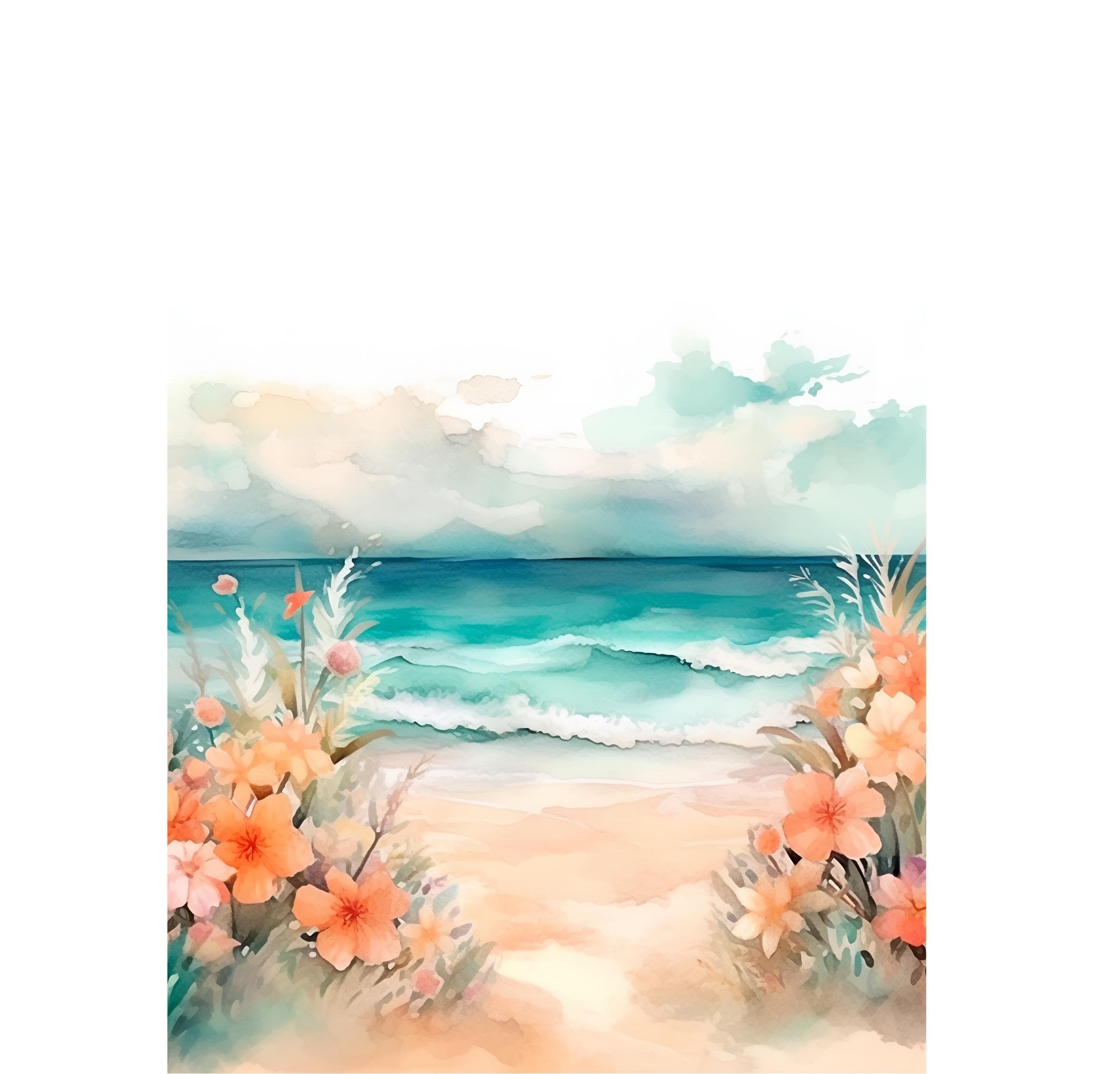 Beach Backgrounds Bundle Watercolor Beach Backdrop 10 Stunning Scenes ...