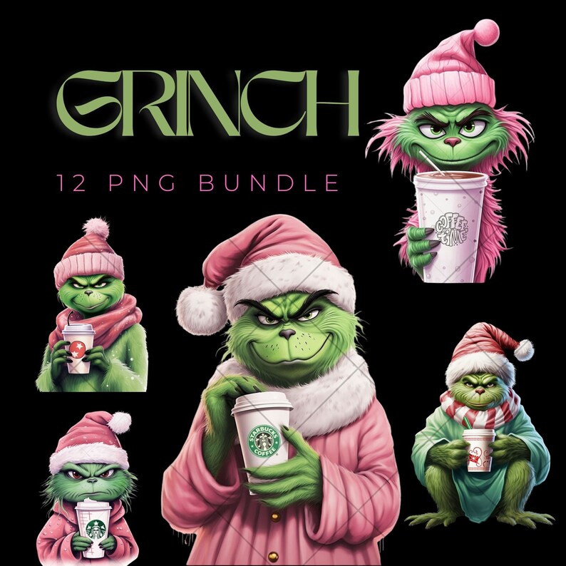 Grinch Dunkin Png Grinch Coffee Png Cute Grinch Png Boujee - Etsy