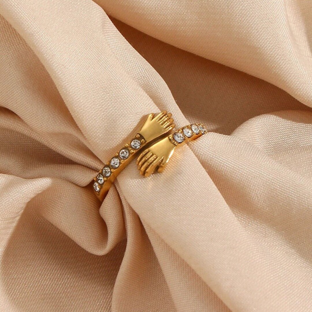Give You A Warm Hug Lover Finger Ring Perfect Gift Design Crystal Ring ...