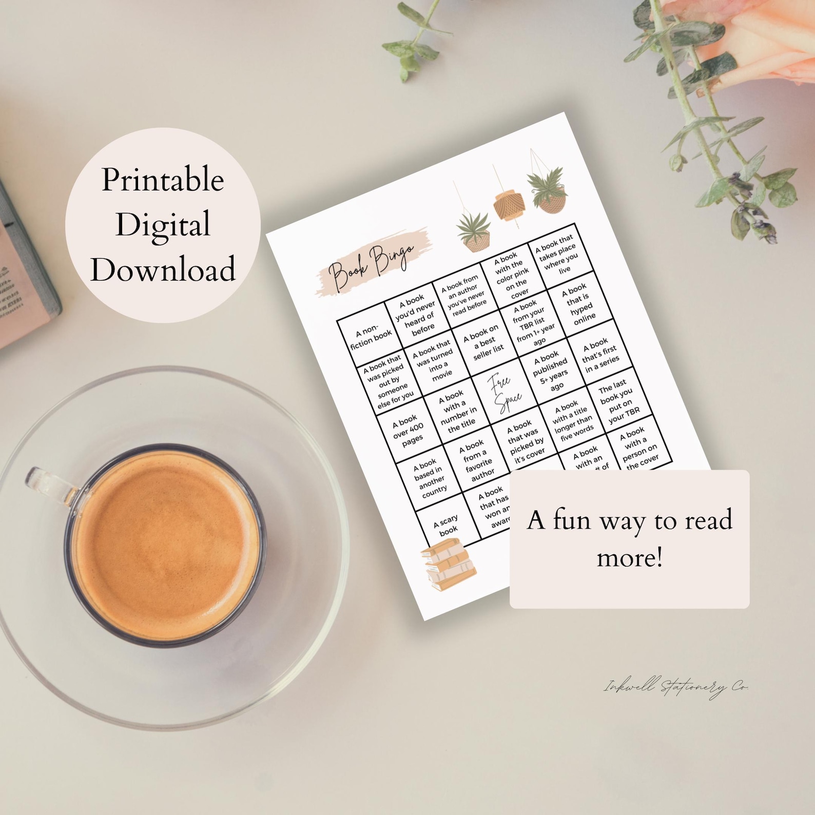 Book Bingo Reading Challenge PRINTABLE, Book Challenge Reading List ...