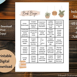 Book Bingo Reading Challenge PRINTABLE, Book Challenge Reading List ...