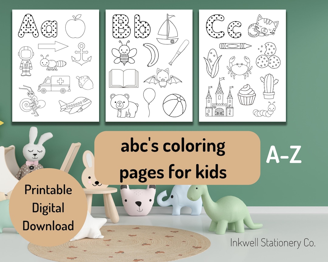 Printable ABC Coloring Pages for Kids, Summer Activity Pages, Kid ...