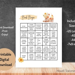 Book Bingo Reading Challenge PRINTABLE, Book Challenge Reading List ...