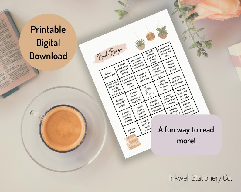 Book Bingo Reading Challenge PRINTABLE, Book Challenge Reading List ...