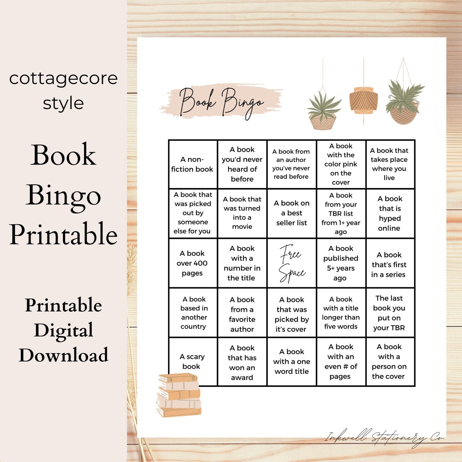 Book Bingo Reading Challenge PRINTABLE, Book Challenge Reading List ...
