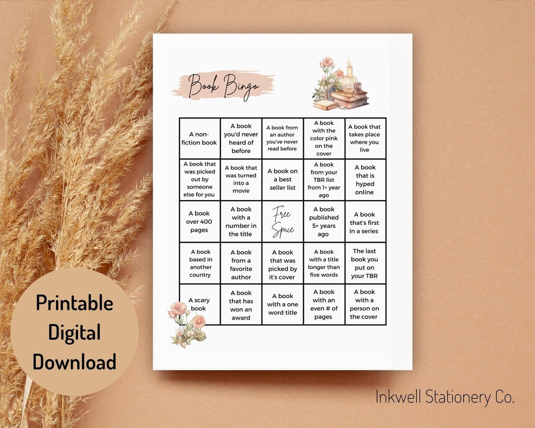 Book Bingo Reading Challenge PRINTABLE, Book Challenge Reading List ...