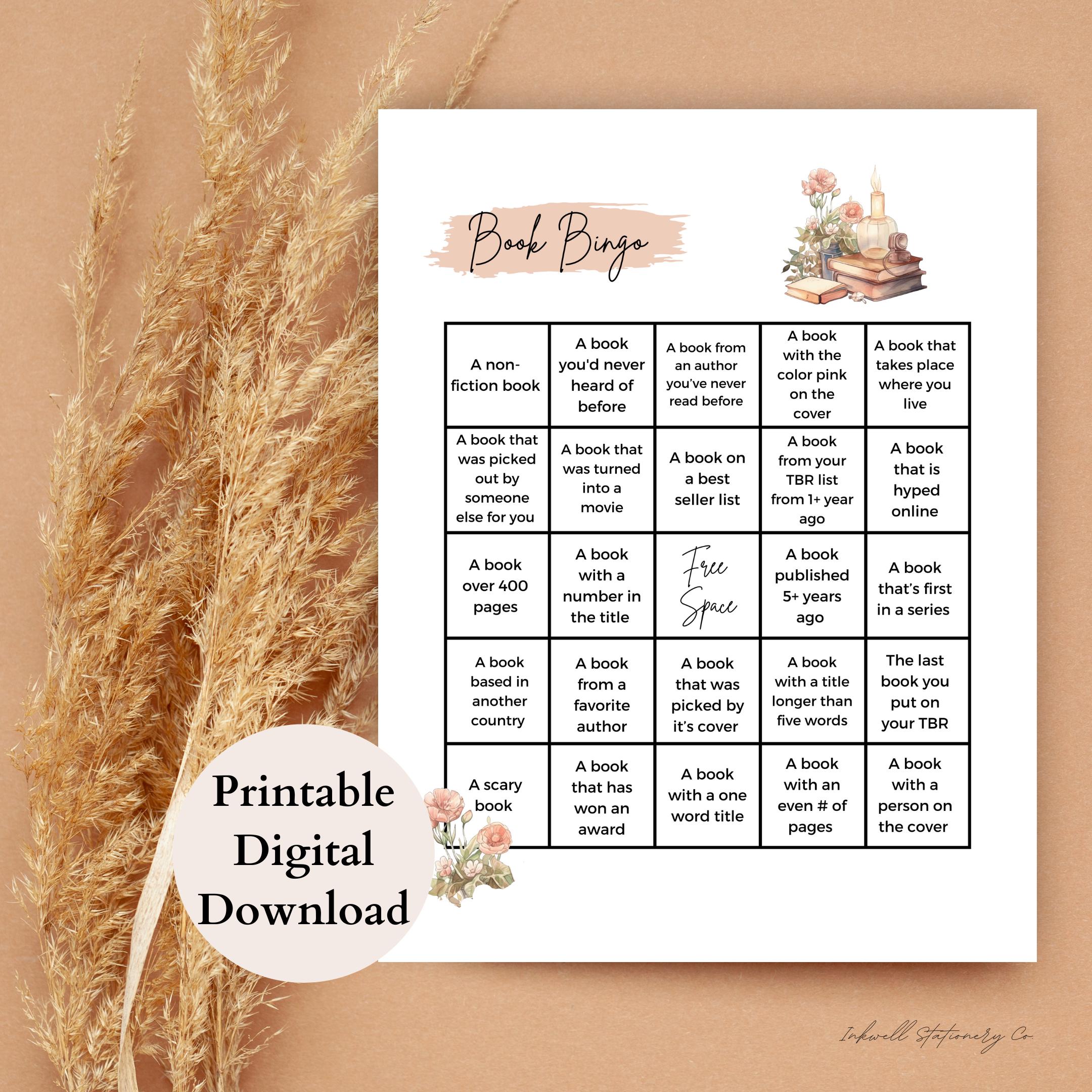 Book Bingo Reading Challenge PRINTABLE, Book Challenge Reading List ...