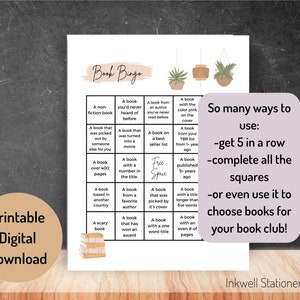 Book Bingo Reading Challenge PRINTABLE, Book Challenge Reading List ...