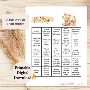 Book Bingo Reading Challenge PRINTABLE, Book Challenge Reading List ...