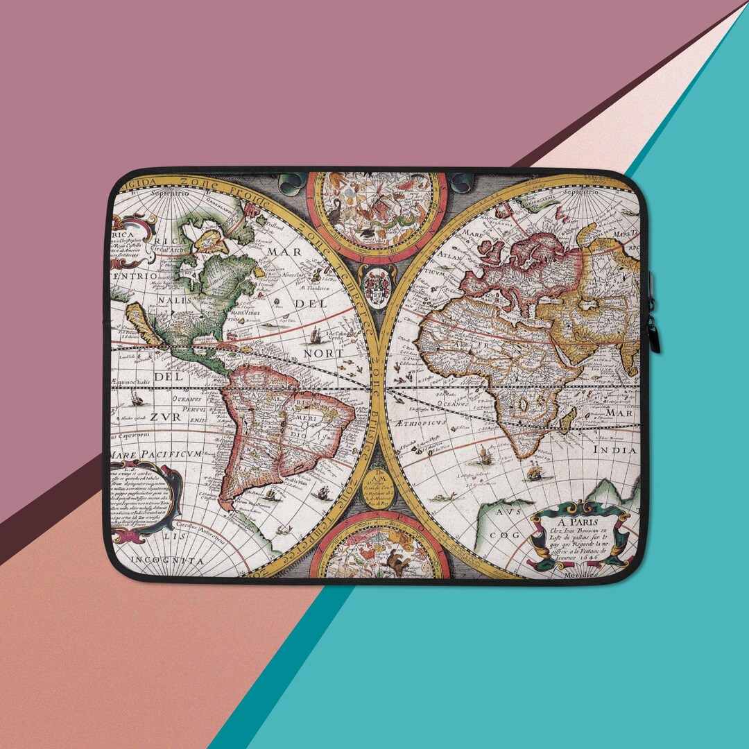 Vintage World Map Laptop Sleeve - Etsy