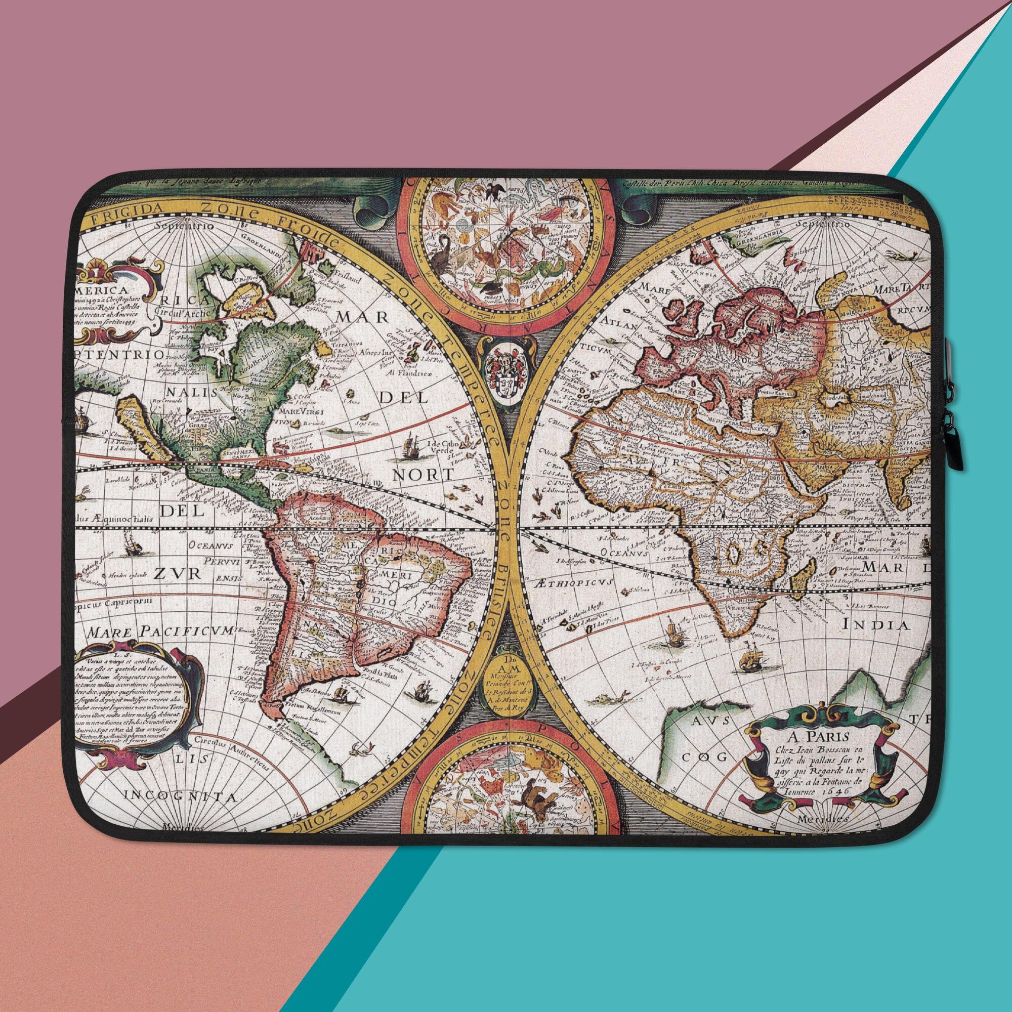 Vintage World Map Laptop Sleeve - Etsy