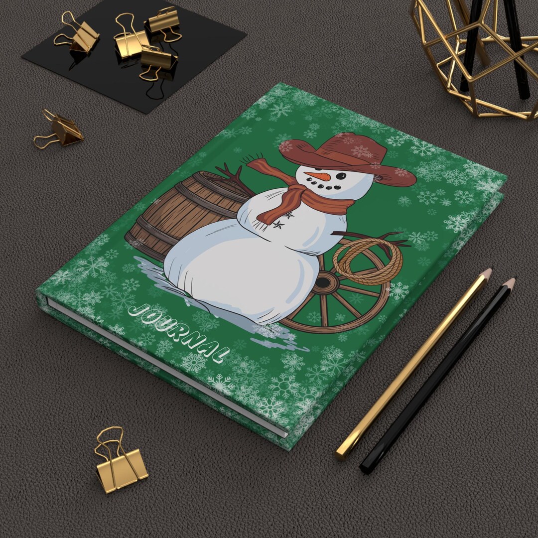 Cowboy Snowman Hardcover Journal, Country Western Christmas Notebook ...