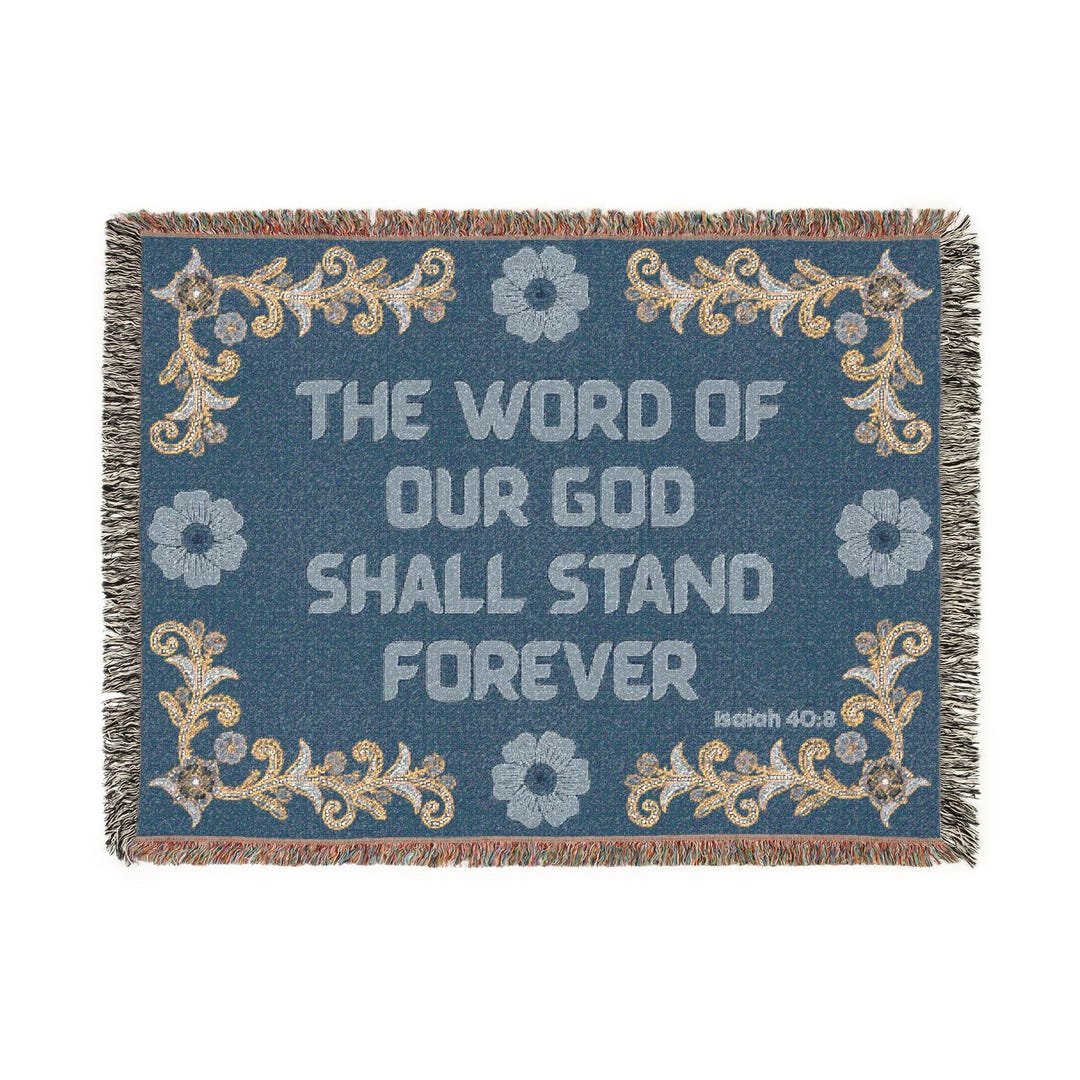 The Word of Our God Woven Blanket, Church Scripture Decor Throw, Warm ...