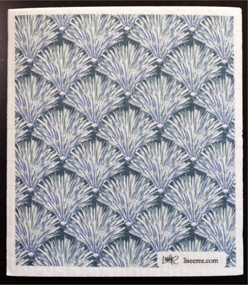 Swedish Dishcloth Blue Scallops Sponge Cloth Kitchen Swedish Dish Cloth ...