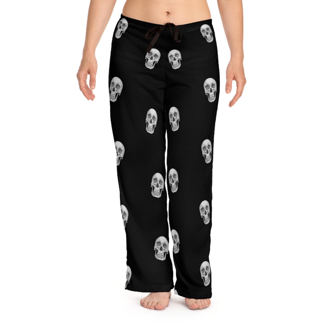 Women's Skulls Black Pajama Pants AOP Halloween Pajamas - Etsy