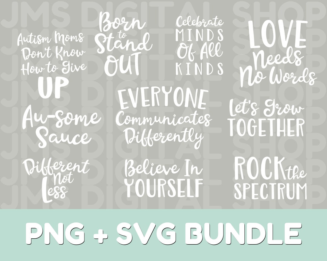 Autism Svg Bundle of 10 Quotes Autism Svg Autism Awareness Svg Autism ...