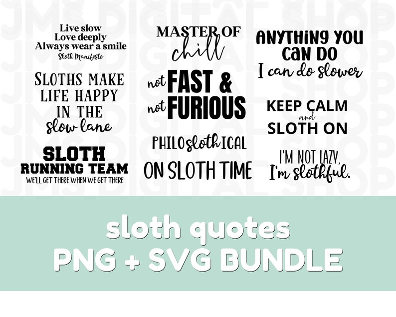 Sloth SVG Sloth Svg Bundle Sloth Quotes - Etsy